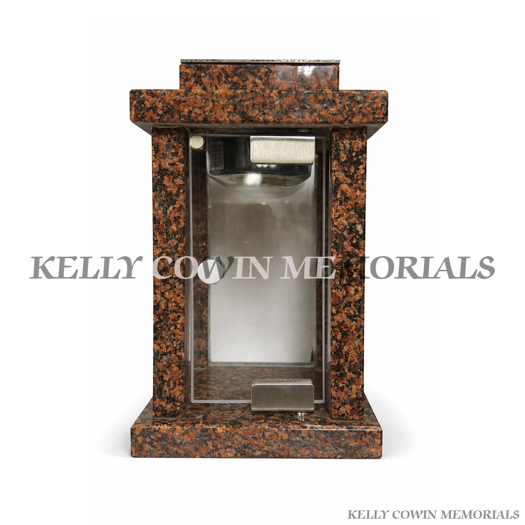 Balmoral Red Granite Solar Memorial Lantern | Kelly Cowin Memorials Ir