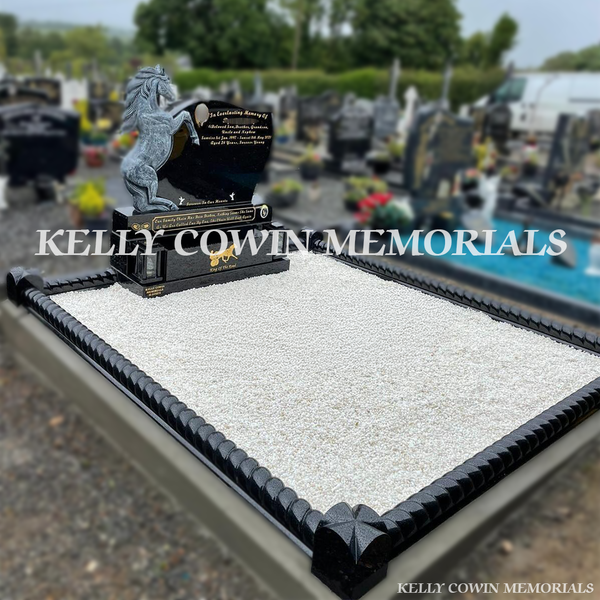 Black Granite Custom Headstone | Dublin Cemetery