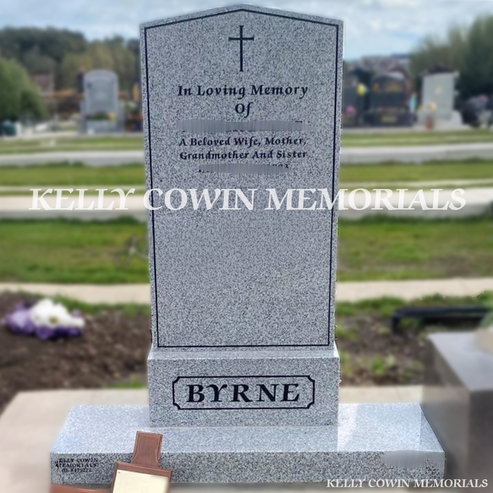 Grey Granite Apex Headstone | Balgriffin Cemetery