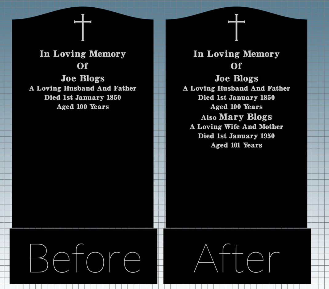 Personalised Headstone Inscriptions in Ireland | Kelly Cowin Memorials